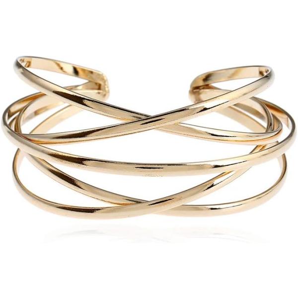 商品名FUTIMELY Gold Cuff Bracelet for Women Girls,Multi-layer Cross Wire Bangle Bracelet Open Adjustable Wide Cuff Bracelet...