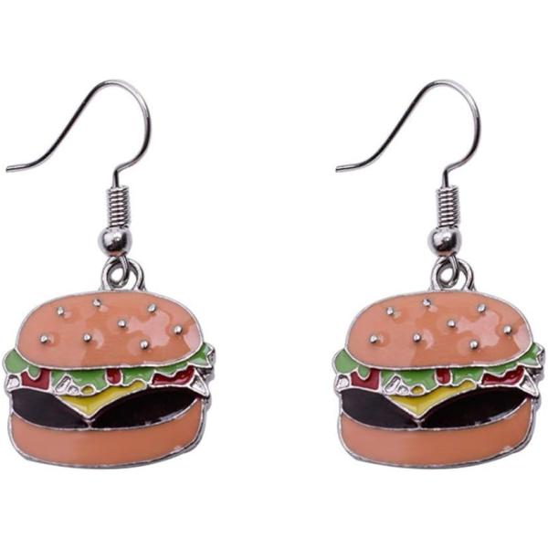 商品名Hamburger Earrings Food Earrings for Women Cute Pizza Hot Dog Cola Bottle Dangle Earrings Cheeseburger Earrings Kawai...