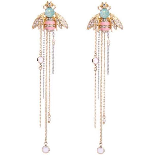 商品名Nonsucheer ジュエリー レディース リンクチェーン フリンジ ロングイヤリング かわいいクリスタル 昆虫 蜂 ファッションイヤリング BrincosNonsucheer Jewelry for Women Link Chai...