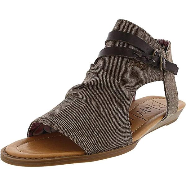 商品名[ブローフィッシュ] Women's Blumoon Tobacco Dyecut Mud Smokey Twillight Ankle-High Fabric Wedged Sandal - 7MBlowfish Malibu Wo...