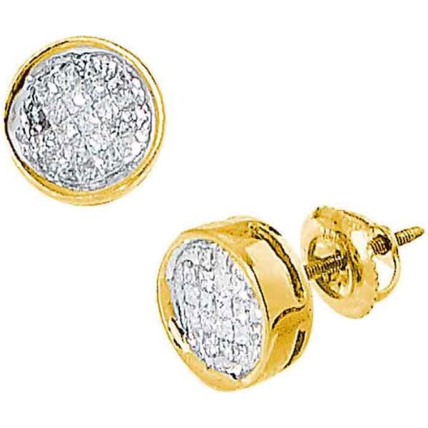 商品名The Diamond Deal 14k Yellow Gold Womens Princess Diamond Invisible-set Circle Screwback Stud Earrings 1/2 Cttwブランド：Th...