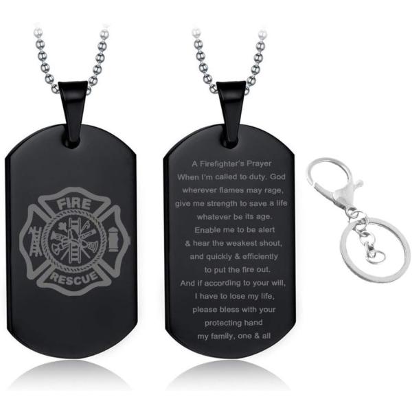 商品名LiFashion LF ステンレススチール 消防士ネックレス 感情 インスピレーション 消防士 消防士 ギフト 消防士 祈り ペンダント ジュエリー ギフト 男性 旦那 お父さん ボーイフレンドに, 金属LiFashion LF S...