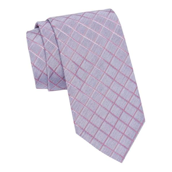 商品名: Kenneth Cole REACTION ACCESSORY メンズ US サイズ: One Size カラー: ピンク Kenneth Cole Mens Peter Grid Self-tied Necktie, Purpl...
