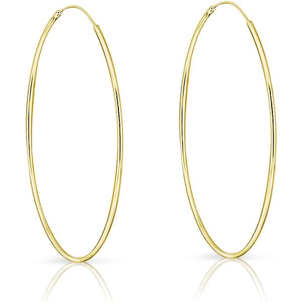商品名Gold Endless Hoop Earrings - Gold Hoop Earrings Endless - Argollas de Plata 925 para Mujer - 70mm Gold Hoop Earrings ...