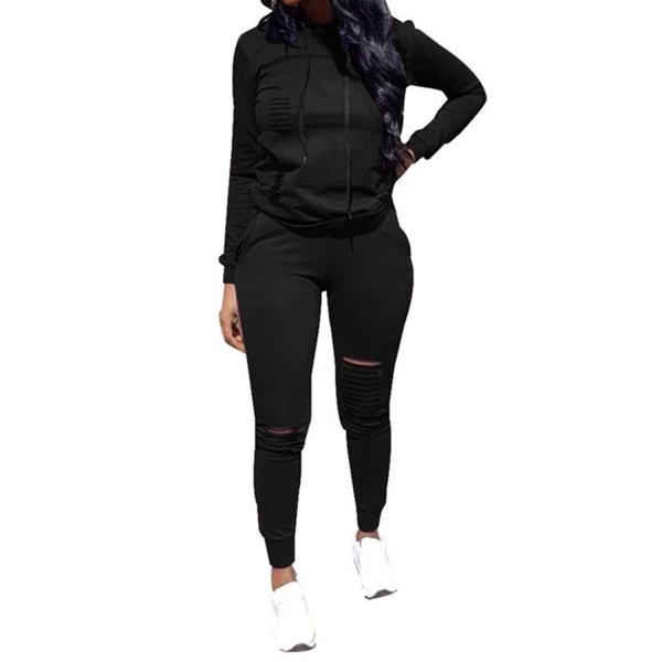 商品名: Top-Vigor SUIT レディース US サイズ: Small カラー: ブラック TOP-VIGOR Womens 2PCS Plus Size Sweatsuits Set Long Sleeve Hoodie and ...