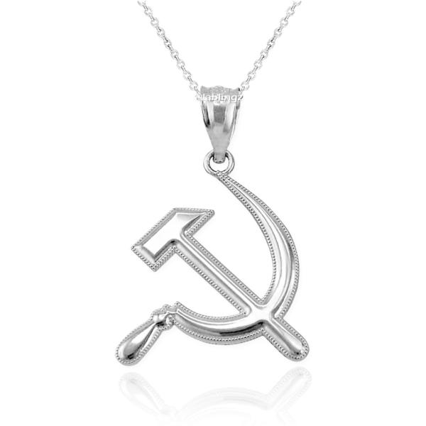 商品名LA BLINGZ スターリングシルバー ハンマーと鎌 ペンダントネックレス (16), 金属LA BLINGZ Sterling Silver Hammer and Sickle Pendant Necklace (16)ブランド：...