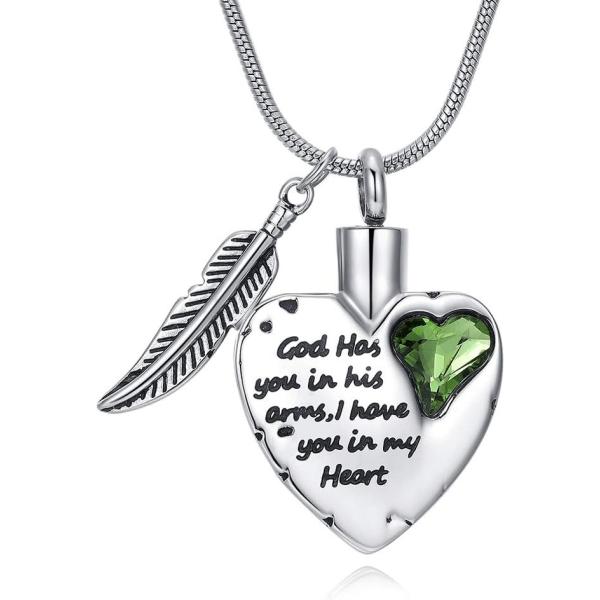商品名遺灰用ハート骨壺ネックレス ステンレススチール 遺灰用ジュエリー 記念ネックレスRIMZVIUX Green Heart Urn Necklace for Ashes Stainless Steel Cremation Jewelry...
