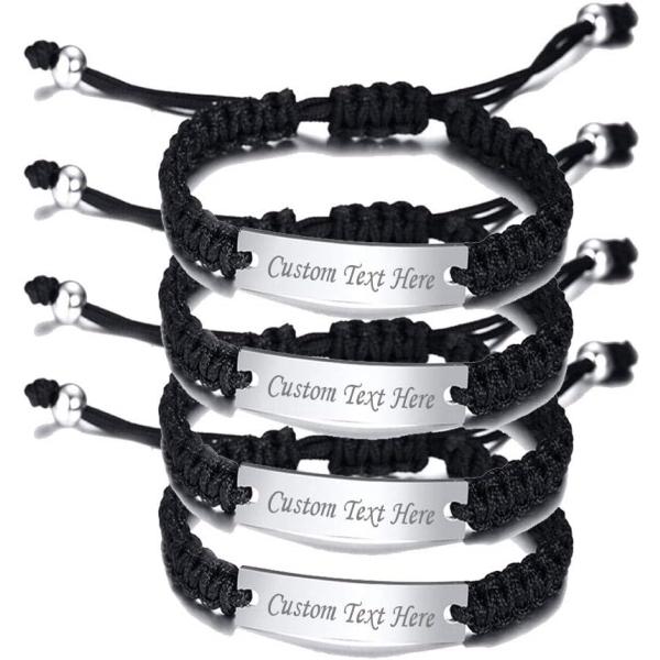 商品名VNOX カスタマイズフレンドシップ ブライズメイド カップル ギフト ジュエリーセット 2 3 4 5 ハンドメイド 編みロープ ブレスレット 調節可能VNOX Set of 4 Personalized Friendship Br...