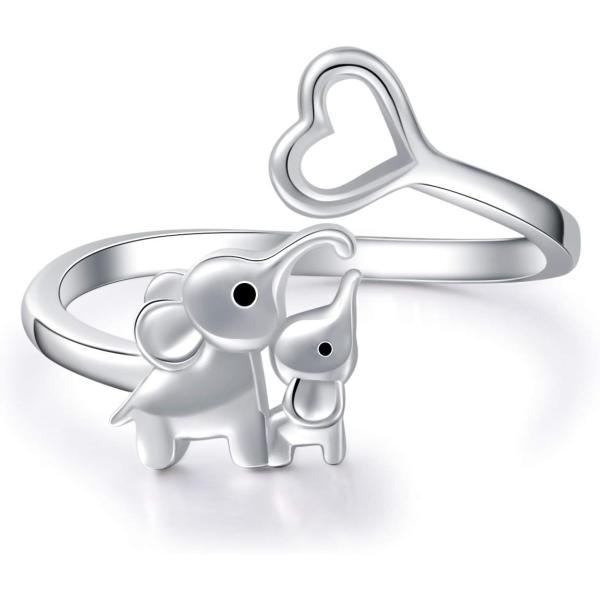 商品名BEILIN 母娘ジュエリー - 925スターリングシルバー ラッキーエレファント ラブ ハート ペンダント ネックレス アンクレット ブレスレット リング イヤリング レディース ティーン ガールズ, 金属, キュービックジルコニア...