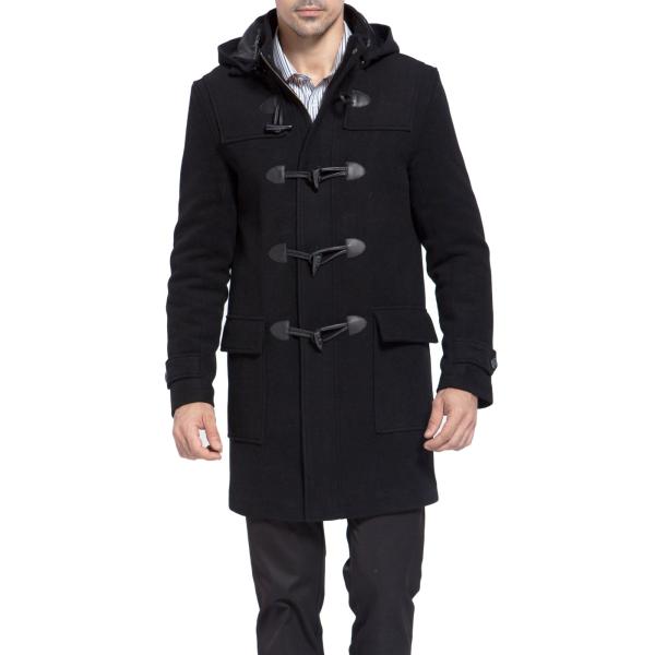 商品名: BGSD メンズ ベンジャミン ウールブレンド クラシック ダッフルコート (レギュラー&amp;ビッグ&amp;トール US サイズ: 3X-Large Big Tall カラー: ブラック BGSD Men Benjamin ...