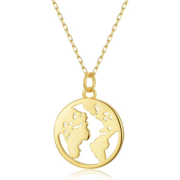 商品名Embolden スターリングシルバー 18Kゴールドメッキ グローブネックレスClimate Change Awareness [925 Sterling Silver w/18K Gold Plating] Necklace - ...
