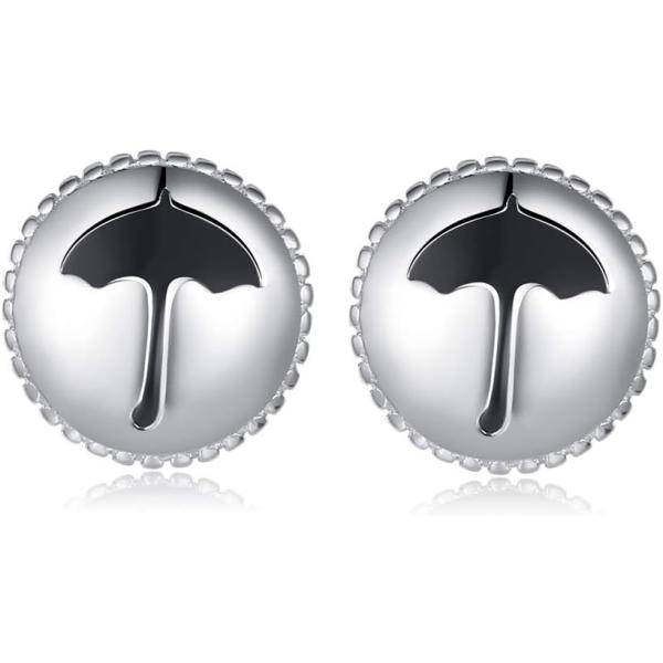 商品名アンブレラ メアリー ポピンズ スタッドピアス スターリングシルバー 925 ブラックエナメル レディース ガールズUmbrella Mary Poppins Stud Earrings Sterling Silver 925 Bla...