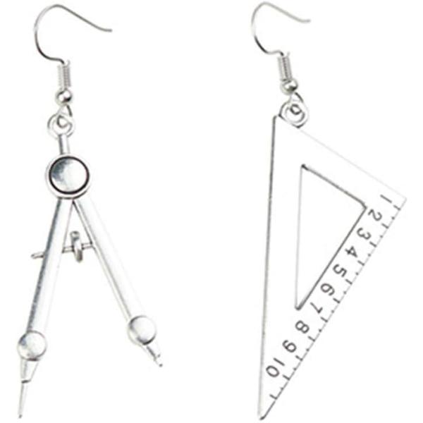 商品名YINLIN クリエイティブ非対称数学コンパス定規ダングルイヤリング 学生用ジュエリーYINLIN Creative Asymmetrical Math Compass Ruler Dangle Earring For Student...