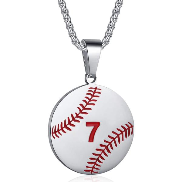 商品名ADoor ベースボールジャージー 0-9番チャームペンダントネックレス ボーイズ ガールズ レディース メンズ 22インチ ステンレススチールチェーンRehoboth Baseball Athletes Jersey Number ...