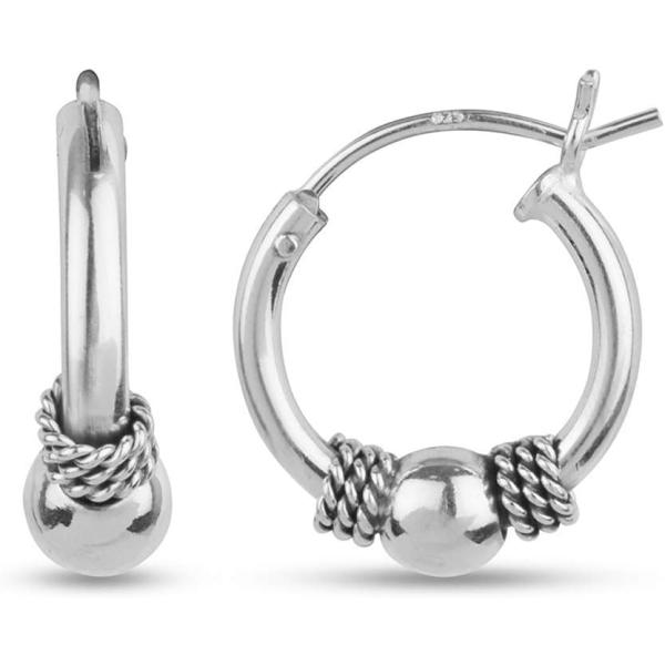 商品名LeCalla レディース スターリングシルバージュエリースモールバリクリック - トップフープイヤリング子供用女の子ティーン フープLeCalla Valentine's Gifts for Girl - 925 Sterling ...