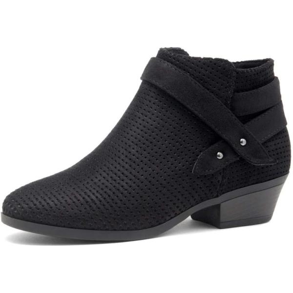 商品名Gibobby Ankle Boots for Women Low Heel, Women's Western Ankle Bootie Closed ToeSide Zipper Casual Low Stacked Heel Bo...