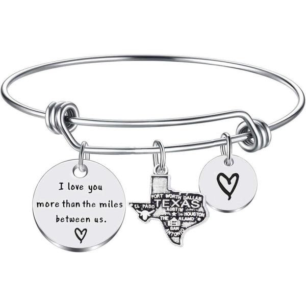 商品名JJTZX I Love You More Than The Miles Between Us 遠距離恋愛 州マップブレスレット お出かけギフト 旅行ギフトJJTZX I Love You More Than The Miles Be...