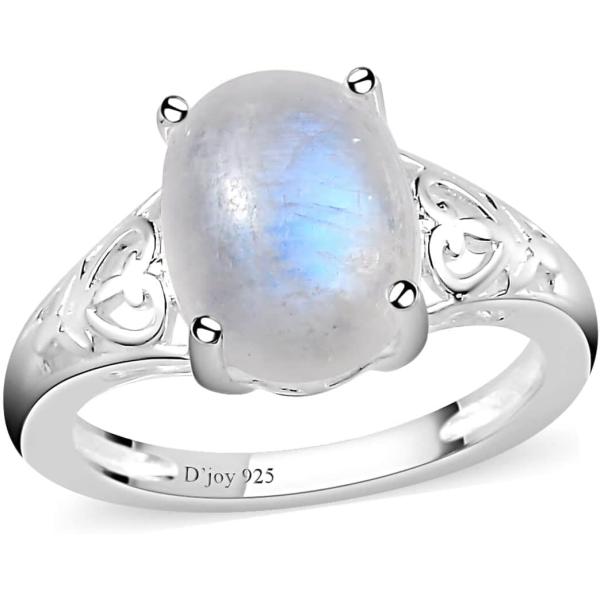 商品名Shop LC レインボームーンストーンリング 925スターリングシルバー ウェディング 女性 誕生日プレゼント, 6, 金属Shop LC Rainbow Moonstone Ring 925 Sterling Silver Wed...