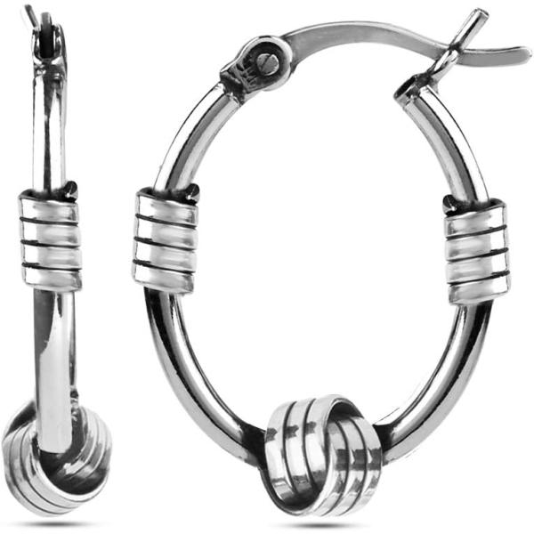 商品名LeCalla レディース スターリングシルバージュエリーイタリアンデザインラブノットバリのフープイヤリング オーバルバリデザイン シルバーLeCalla Valentine's Gifts for Girl - Sterling S...