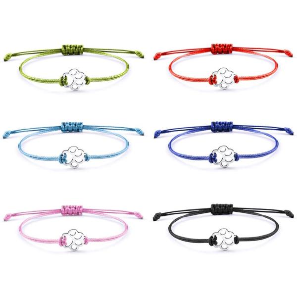 商品名SUNSH ペット犬の肉球ブレスレット レディース ガールズ ベストフレンド 犬好きへのギフト 調節可能なコード 友情ブレスレット ジュエリー 6個SUNSH Lovely 6Pcs Dog Paw Print Charm Brace...