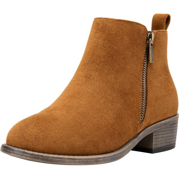 商品名Jeossy Women's Ankle Boots Brown Suede Fashion Low Heel Bootie for Women Size 8.5(DJY905 brown suede 08.5)ブランド：Jeossy...