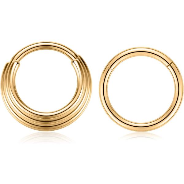 商品名PEAKLINK 16g 316l サージカルスチール 軟骨イヤリング 鼻リング フープ トラガス ヘリックス ルック イヤリング セプタム クリッカーリング 8mm 10mm 2個PEAKLINK 16G Triple Band S...