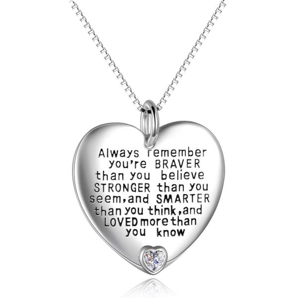 商品名YFN スターリングシルバー Always Remember You are Braver Than You Believeジュエリーペンダントネックレス インスピレーションを与えるギフト (Always Remember You a...