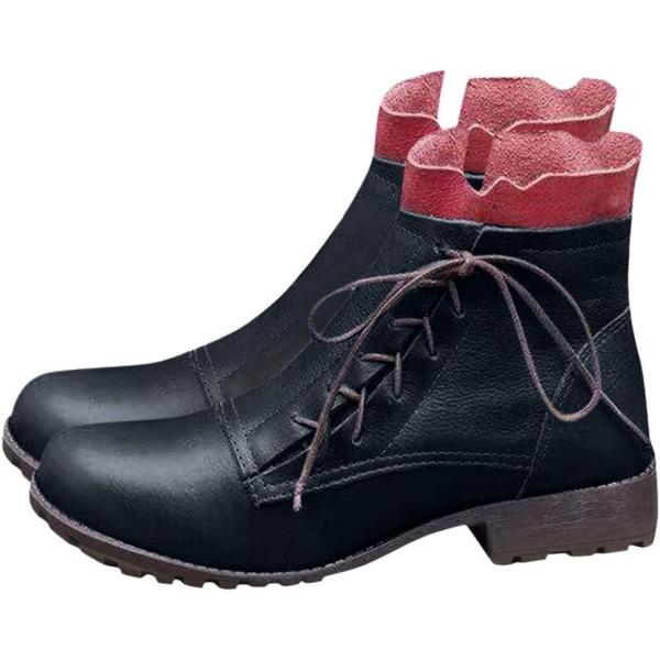 商品名Gibobby Ankle Booties for Women no Heel Winter Snow Boots for Women Waterproof Shoes Flat Lace Up Ankle Booties Low H...