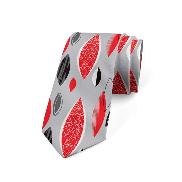 商品名:  Ambesonne Men's Tie, Abstract Oval Leaf, Necktie, 3.7", Red Black Pale Greyブランド: Ambesonne商品サイズ: 3.7"高さ: 1.27cm横幅:...