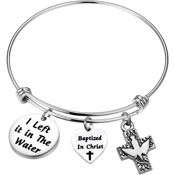 商品名ENSIANTH 洗礼ギフト I Left it in The Water ブレスレット キリストの洗礼ブレスレット インスピレーションを与える宗教ジュエリー ティーンガールズ 洗礼ギフトENSIANTH Baptized Gift ...