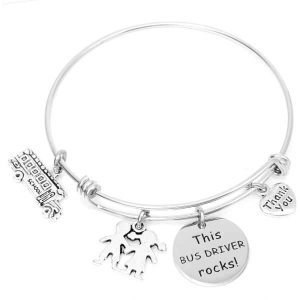 商品名Bus Driver 感謝ギフトブレスレット このバスドライバーロック スクールバスドライバーへの年末ギフトKivosliviz Bus Driver Appreciation Gifts Bracelet Retirement Br...