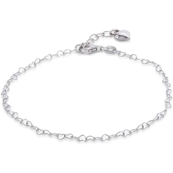 商品名Vanbelle ロジウムメッキ 925スターリングシルバー アンクレット ダングリングハートチャーム レディース ガールズVanbelle Sterling Silver Jewelry - Rhodium Plated 925 S...