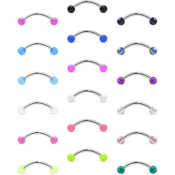 商品名Ftovosyo 18個 20g サージカルスチール 小さなカーブアイブロウ バーベル へそ 小さなおへそリング ピアス ジュエリー レディース メンズFtovosyo 18pcs 20g Surgical Steel Tiny Cu...