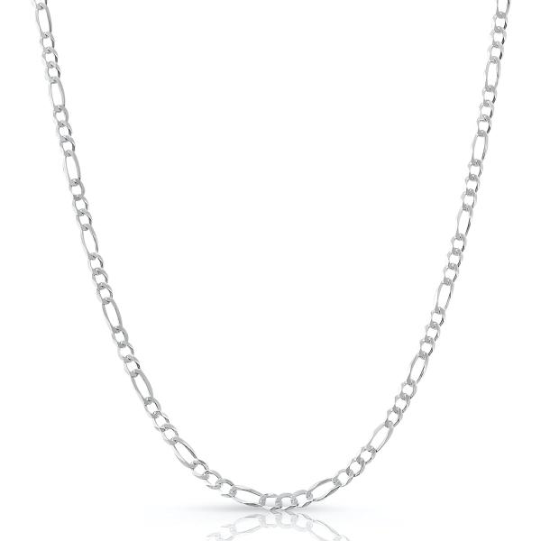 商品名本物のソリッドスターリングシルバー フィガロリンク .925 ITProLux ネックレスチェーン 2mm - 10.5mm 16インチ - 30インチ フィガロチェーン スターリングシルバー メンズ&amp;レディース イタリア製 ...