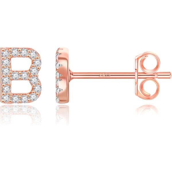 商品名キュービックジルコニア アルファベット イニシャルイヤリング ガールズ 14Kホワイトゴールド キュービックジルコニア イニシャルイヤリング CZ 模造ダイヤモンド スタッドイヤリング ファッション アルファベット文字 イニシャルイヤ...