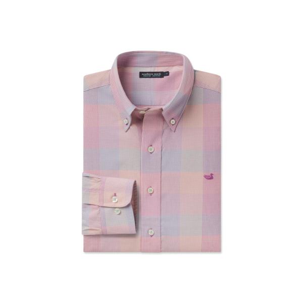 商品名:  Southern Marsh Men's Grayson Check Dress Shirts, Long Sleeve Shirt, Burnt Taupe and Pink, Largeブランド: Southern Mars...