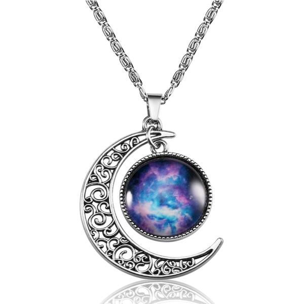 商品名Lcbulu Galaxy 三日月 ペンダントネックレス ジュエリー レディース ティーン ガールズ 18インチLcbulu Galaxy Crescent Moon Pendant Necklaces Jewelry for Wom...