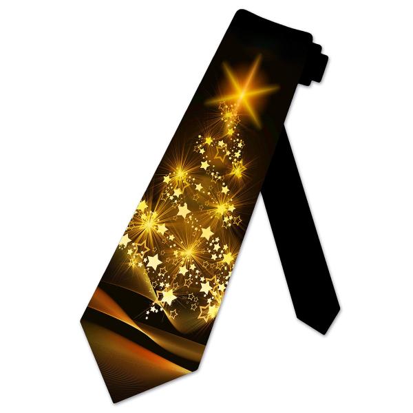 商品名: Three Rooker クリスマスネクタイ ツリー メンズネクタイ ホリデースターネクタイ, ゴールド, One Size Three Rooker Christmas Tree Ties Mens Holiday Gold S...