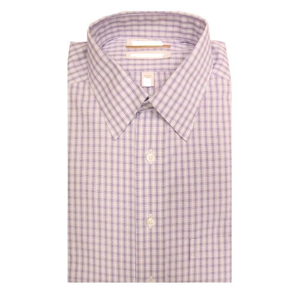 商品名:  Gold Label Roundtree &amp; Yorke Non-Iron Regular Point Collar Checked Dress Shirt S95DG041 Purple Multi (17.5-35)...