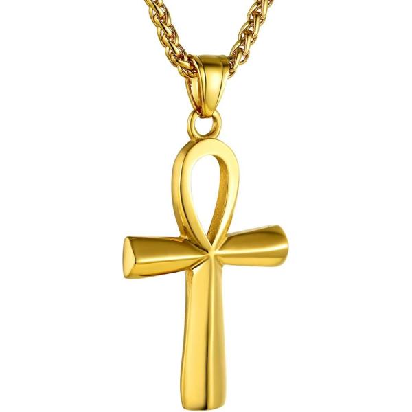 商品名GOLDCHIC JEWELRY ホルスの目ネックレス アンククロスネックレス 18Kゴールドメッキ/ブラックメッキ/ステンレススチール エジプトお守りネックレス 古代エジプトの保護シンボル ジュエリー 刻印サービスを受け付けます, ...