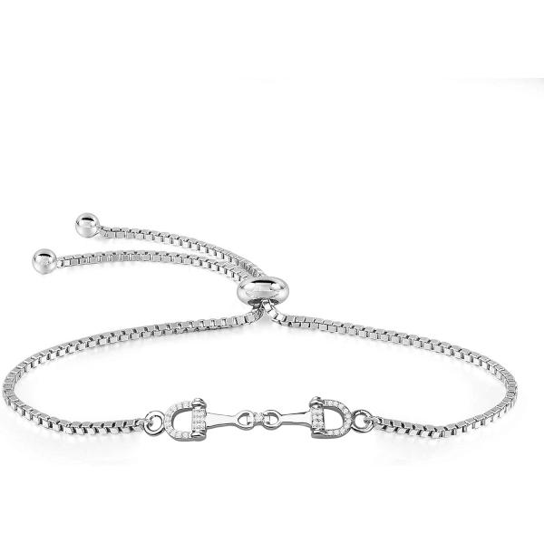 商品名FEELMEM 馬 スナッフルビット メッキ キュービックジルコニア クリスタル イージーフッククラスプ チャーム バングル ブレスレット 乗馬ジュエリー 幸運のギフト 馬愛好家 女の子 女性 ティーンにFEELMEM Horse S...