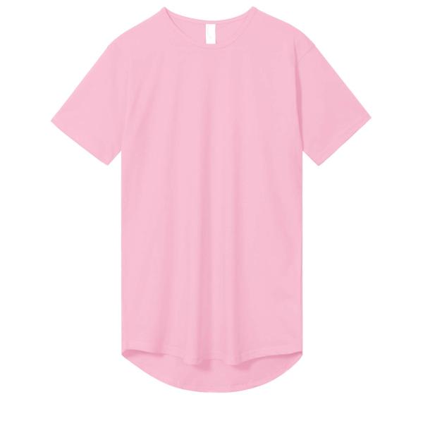 商品名: メンズ ヒップスター ドロップカット カーブヘム ロングライン Tシャツ バックテール US サイズ: Large カラー: ピンク Men's Short Sleeve Hipster Drop Cut Curved Hem L...