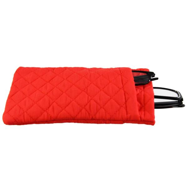 商品名: HOME-X ダブルメガネポーチ ソフトでスリムなメガネケース キルトメガネポーチ レッド 長さ7 ?インチ x 幅4インチ x 高さ5/8インチ Home-X Double Eyeglass Pouch, Soft and Sl...