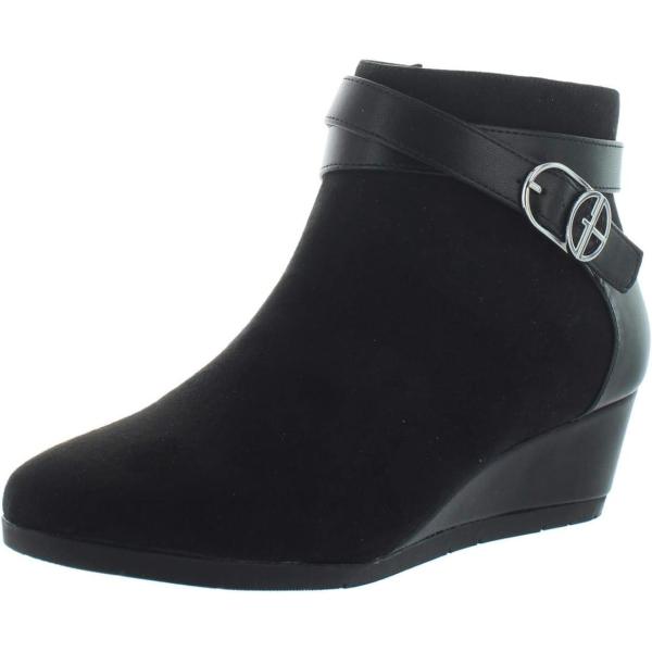 商品名[Giani Bernini] レディース チェラブレザー アーモンドトゥ アンクルファッションブーツ US サイズ: 8 カラー: ブラックGiani Bernini Womens Cherub Faux Suede Ankle B...