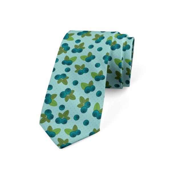 商品名:  Ambesonne Nature Men's Tie, Forest Blueberries on Polka Dots Wild Fruits Herbs Botanical Pattern, 3.7", Pale Blue ...