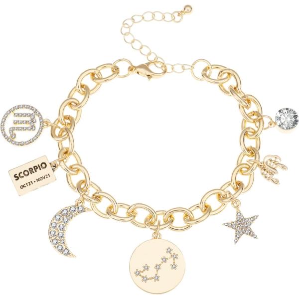 商品名Madison Tyler パーソナライズコレクション BR ゾディアックチェーン さそり座Personalization Collection Gold Plated Zodiac Bracelet | Constellation ...