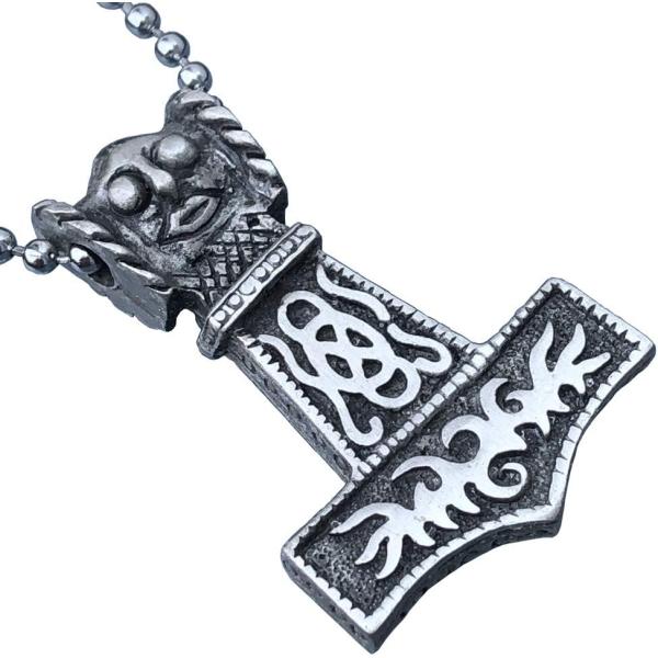 商品名Viking Thor Jewelry Mj lnir Mjolnir トライバル ノルウェー スウェーデン ソー ハンマー 両面 ピューター メンズ ペンダント 北欧 ネックレス ケルト 富 トラベル タリスマン チャーム 保護 お...