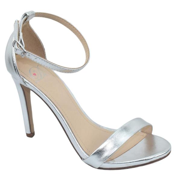 商品名:  Delicious Shoes Women Ankle Strap High Heel Open Toe Formal/Casual Dress Sandals JAIDEN Metallic Silver 6.5ブランド: D...