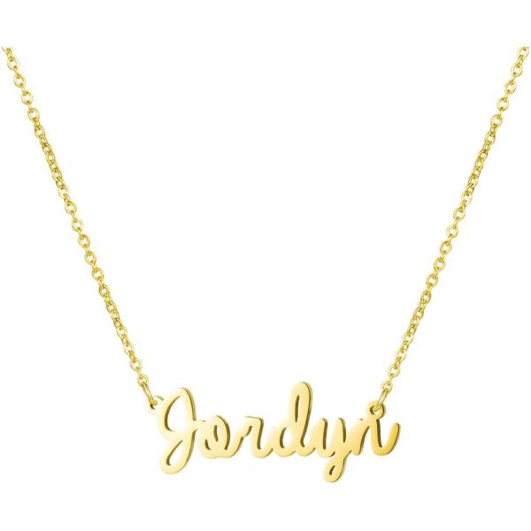 商品名[Yiyang] パーソナライズされた名前ネックレスYiyang Personalized Custom Name Necklace Script Initial Nameplate Necklace Jewelry for Girl...