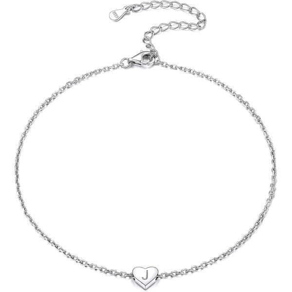商品名ChicSilver 925スターリングシルバー イニシャルアンクレット レディース ティーン ガールズ 華奢なビーチ ハート アンクルブレスレット フットジュエリー サイズ調整可能 ギフトボックス付き, スターリングシルバーChic...